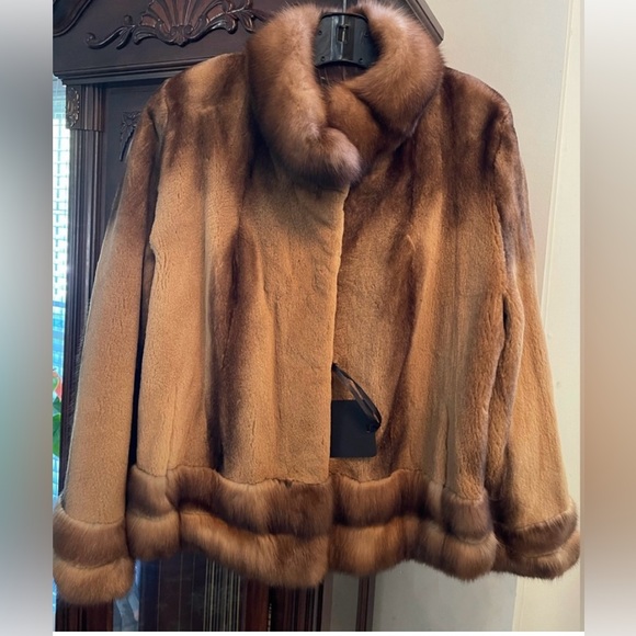Jackets & Coats | Russian Sable Trimming Sheared Mink Fur Jacket | Poshmark